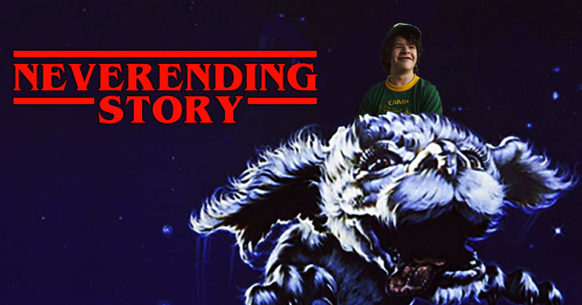 Stranger Things Neverending Story Scene = Pure Gold | gtdebris.com